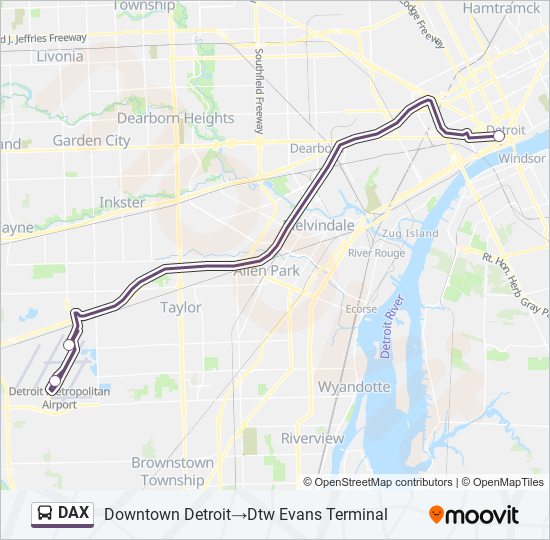 dax Route: Schedules, Stops & Maps - Downtown Detroit‎→Dtw Evans ...