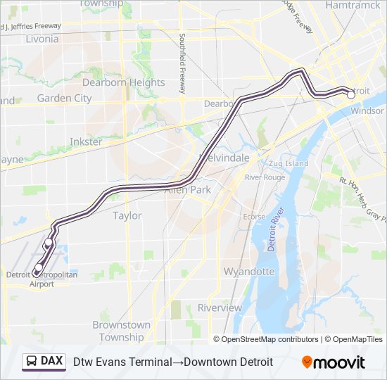 dax Route: Schedules, Stops & Maps - Dtw Evans Terminal‎→Downtown ...