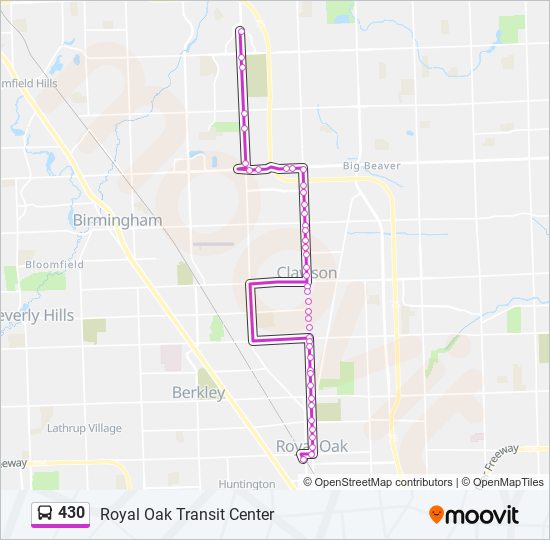 430 Route: Schedules, Stops & Maps - Royal Oak Transit Center (Updated)