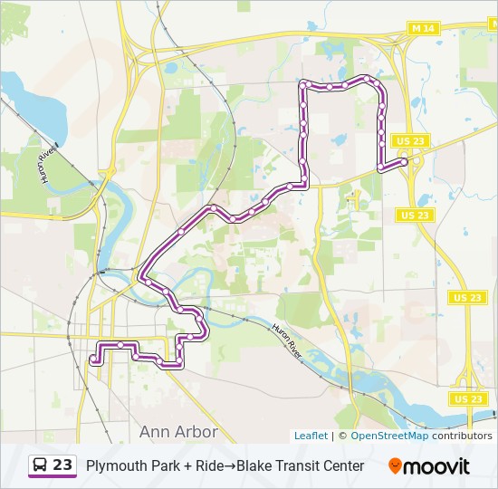 23 Route: Schedules, Stops & Maps - Plymouth Park + Ride‎→Blake Transit ...