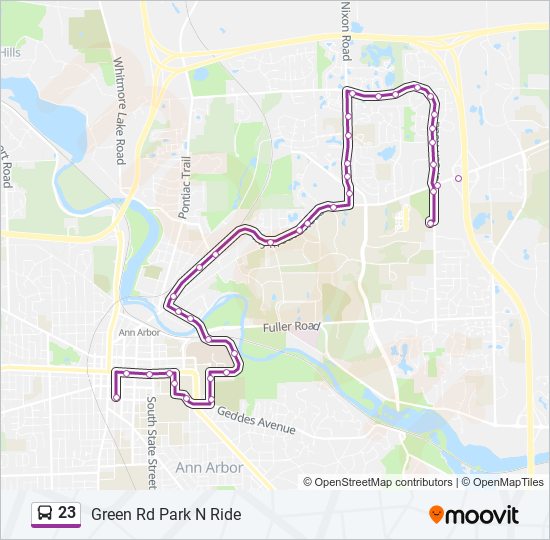 23 Route: Schedules, Stops & Maps - Green Rd Park N Ride (Updated)