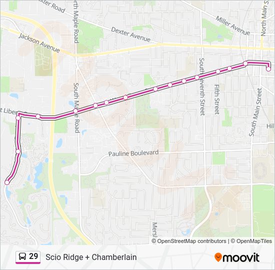 29 Route: Schedules, Stops & Maps - Scio Ridge + Chamberlain (Updated)