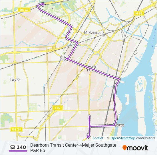140 Route: Schedules, Stops & Maps - Dearborn Transit Center‎→Meijer ...