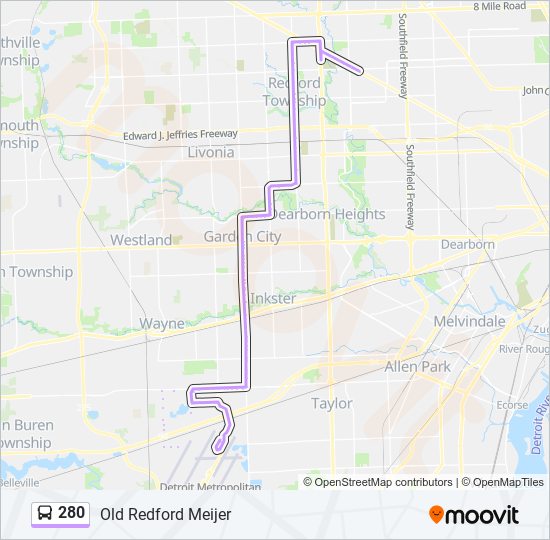 280 Route: Schedules, Stops & Maps - Old Redford Meijer (Updated)