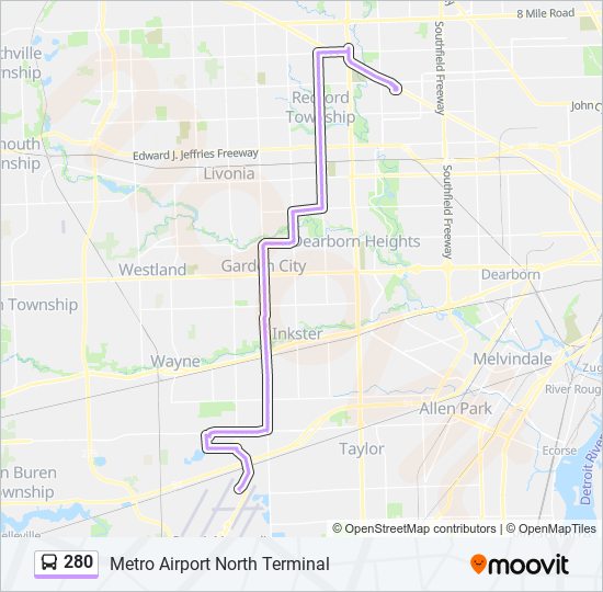 280 Route: Schedules, Stops & Maps - Metro Airport North Terminal (Updated)