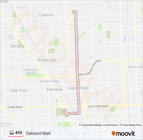 495 Route: Schedules, Stops & Maps - Oakland Mall (Updated)
