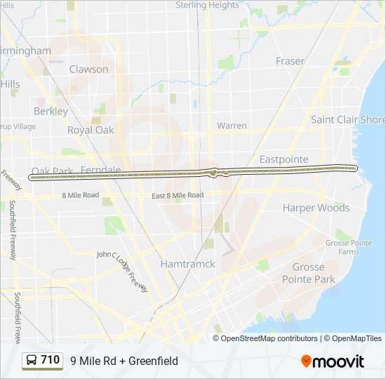 710 Route: Schedules, Stops & Maps - 9 Mile Rd + Greenfield (Updated)