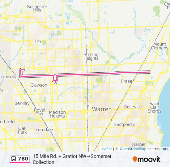 780 Route: Schedules, Stops & Maps - 15 Mile Rd. + Gratiot NW‎→Somerset ...