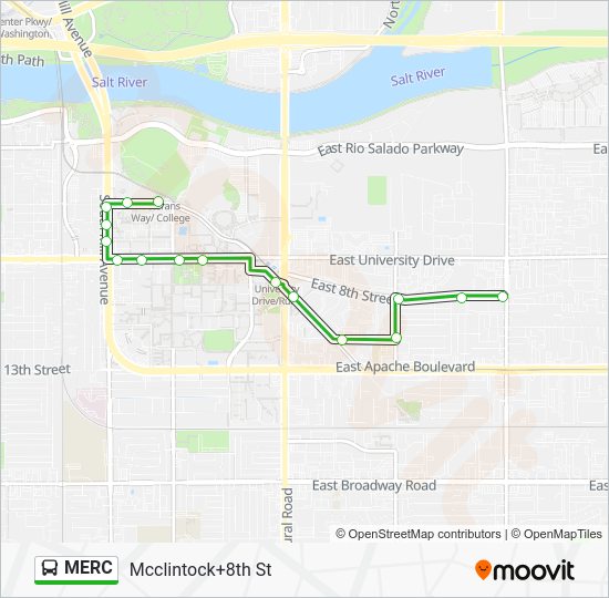 Ruta merc: horarios, paradas y mapas - Mcclintock+8th St (Actualizado)