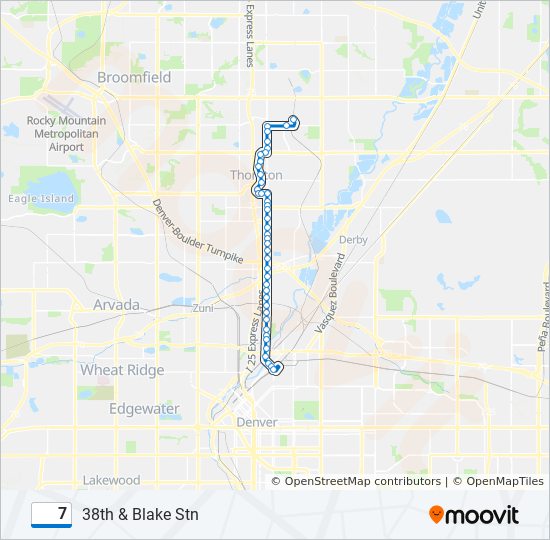 Ruta 7: horarios, paradas y mapas - 38th & Blake Stn (Actualizado)