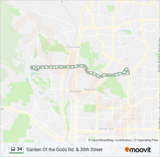 Ruta 34: horarios, paradas y mapas - Garden Of the Gods Rd. & 30th ...