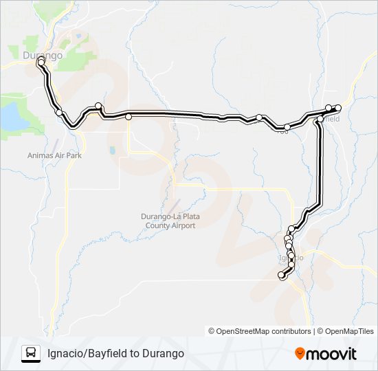 Ruta ignaciobayfield to durango: horarios, paradas y mapas - Ignacio ...