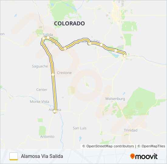cdot outrider Route: Schedules, Stops & Maps - Alamosa Via Salida (Updated)