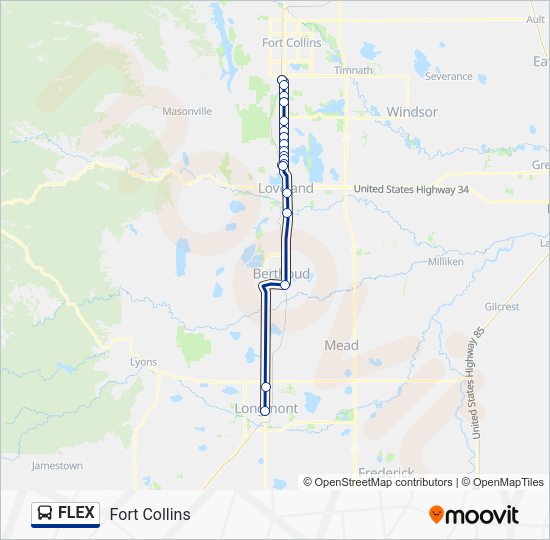 FLEX Route: Schedules, Stops & Maps - Fort Collins (Updated)
