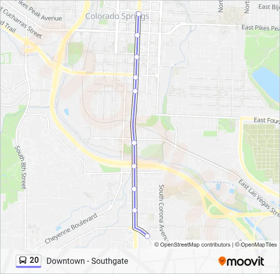 20 Route: Schedules, Stops & Maps - Depart Downtown To Southgate (Updated)