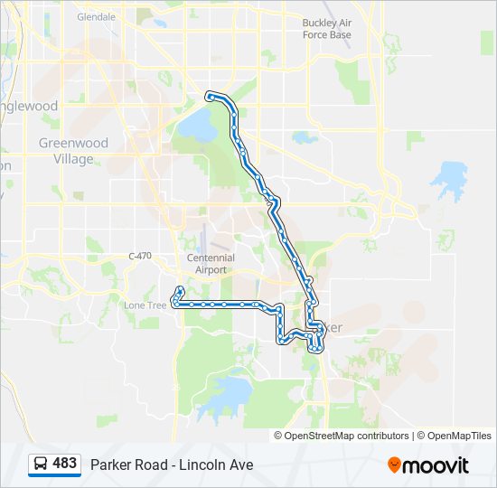 483 Route: Schedules, Stops & Maps - Nine Mile Stn Via Parker (Updated)