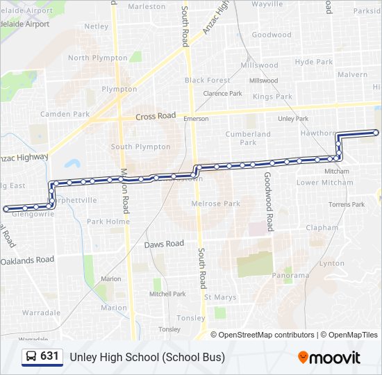 631 Route: Schedules, Stops & Maps - Unley High School (School Bus ...