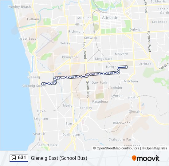 631 Route: Schedules, Stops & Maps - Glenelg East (School Bus) (Updated)