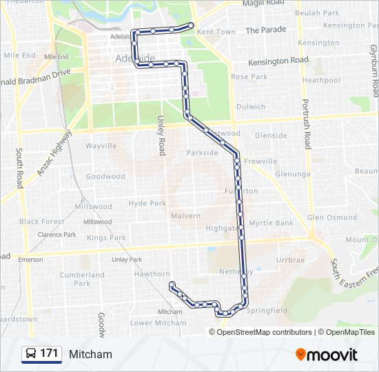 171 Route: Schedules, Stops & Maps - Mitcham (Updated)