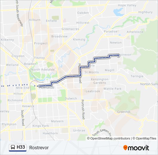 h33 Route: Schedules, Stops & Maps - Rostrevor (Updated)
