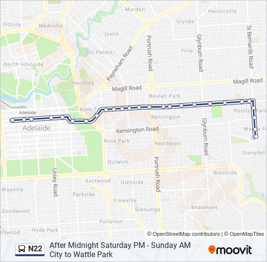 n22 Route: Schedules, Stops & Maps - Wattle Park (Updated)
