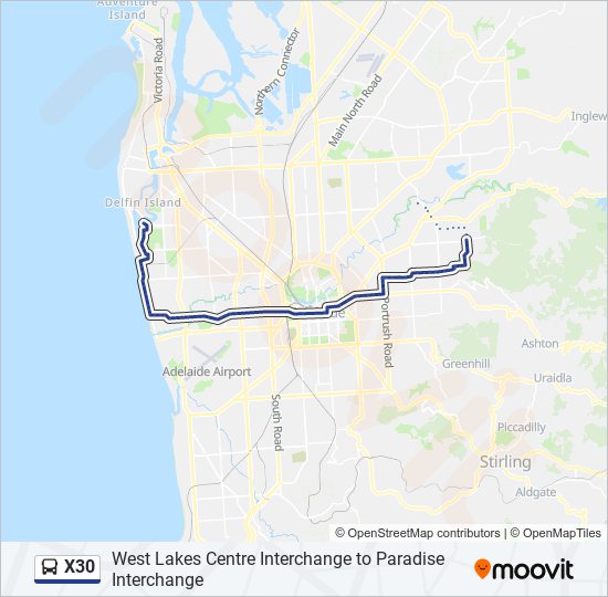 x30 Route: Schedules, Stops & Maps - West Lakes (Updated)