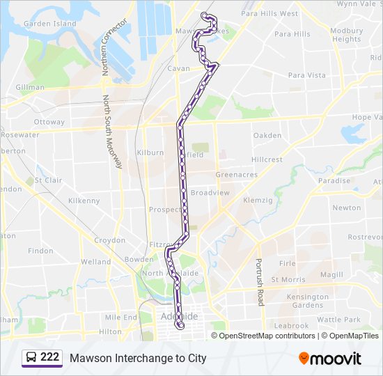 222 Route: Schedules, Stops & Maps - Mawson Lakes (Updated)