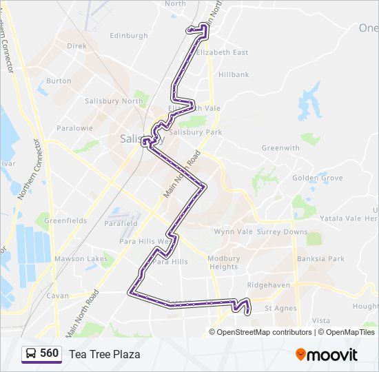 560 Route: Schedules, Stops & Maps - Tea Tree Plaza (Updated)
