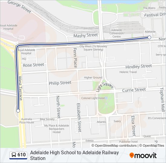 610 Route: Schedules, Stops & Maps - Adelaide Railway Station (School ...