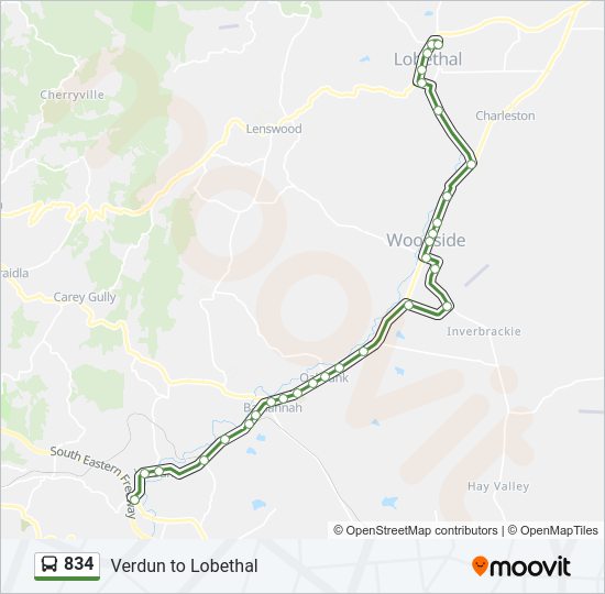 834 Route: Schedules, Stops & Maps - Lobethal (Updated)