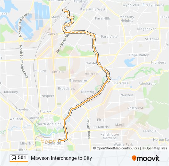 501 Route: Schedules, Stops & Maps - Mawson Lakes (Updated)