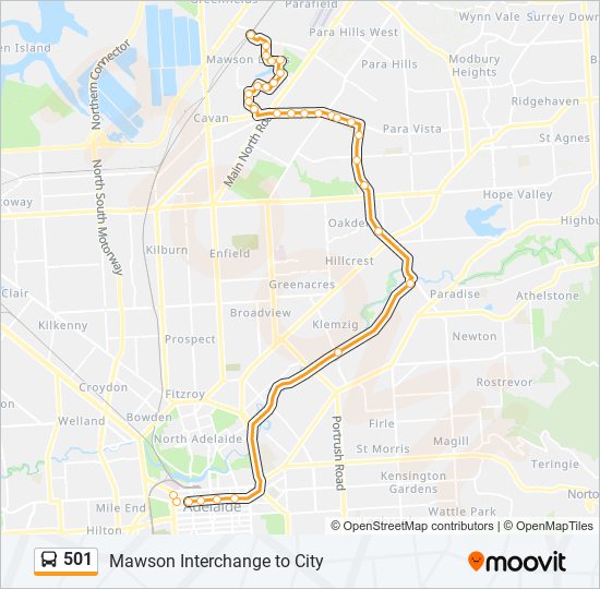 501 Route: Schedules, Stops & Maps - Mawson Lakes (Updated)
