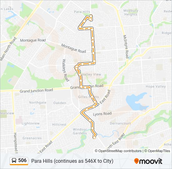 506 Route: Schedules, Stops & Maps - Para Hills (continues as 546X to ...