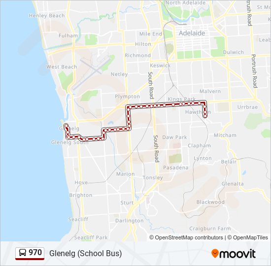 970 Route: Schedules, Stops & Maps - Glenelg (School Bus) (Updated)