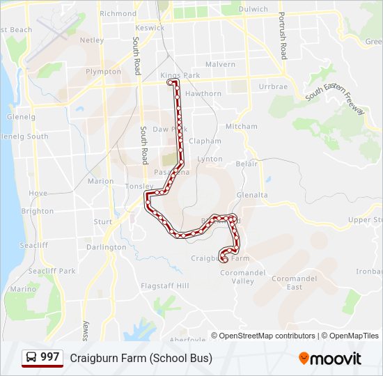 997 Route: Schedules, Stops & Maps - Craigburn Farm (School Bus) (Updated)