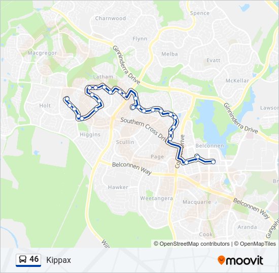 46 Route: Schedules, Stops & Maps - Kippax (Updated)