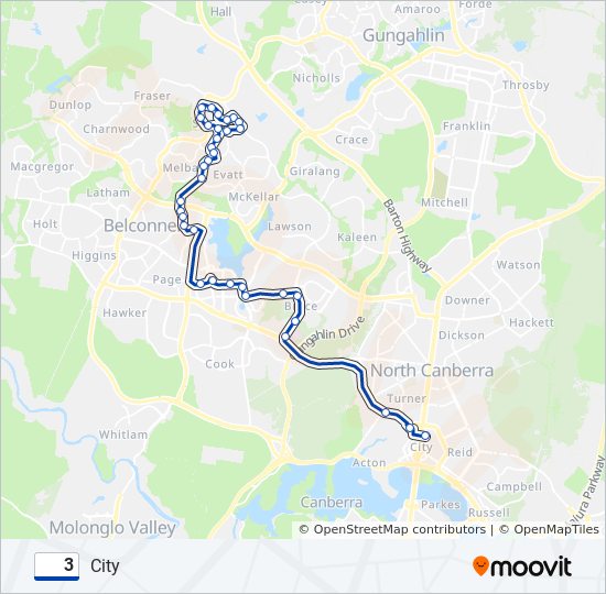 3 Route: Schedules, Stops & Maps - City (Updated)