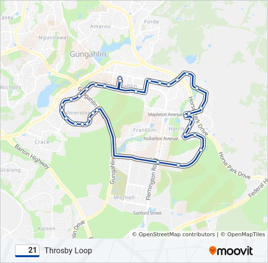 21 Route: Schedules, Stops & Maps - Throsby Loop (Updated)