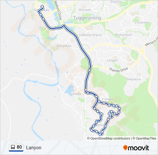 80 Route: Schedules, Stops & Maps - Lanyon (Updated)