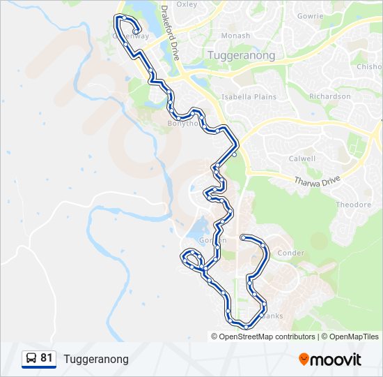 81 Route: Schedules, Stops & Maps - Tuggeranong (Updated)