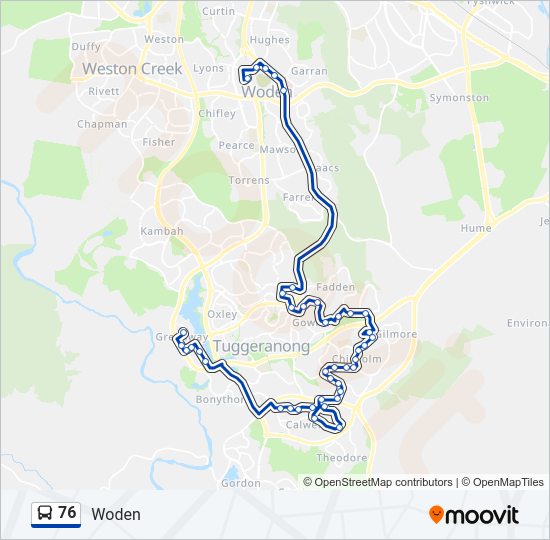 76 Route: Schedules, Stops & Maps - Woden (Updated)