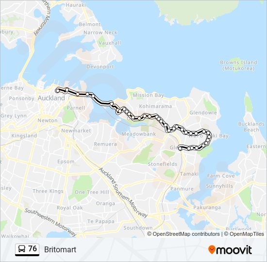 76 Route: Schedules, Stops & Maps - Britomart (Updated)