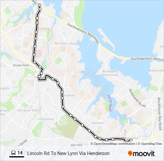 14 Route: Schedules, Stops & Maps - Lincoln Rd To New Lynn Via ...