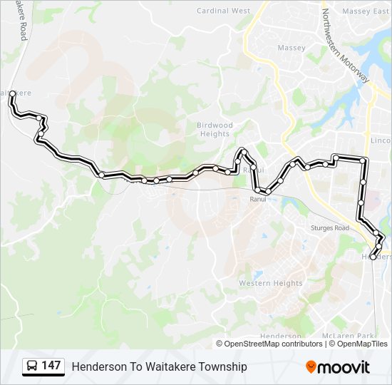 147 Route: Schedules, Stops & Maps - Henderson To Waitakere Township ...