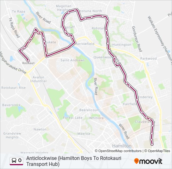 o Route: Schedules, Stops & Maps - Anticlockwise (Hamilton Boys To ...