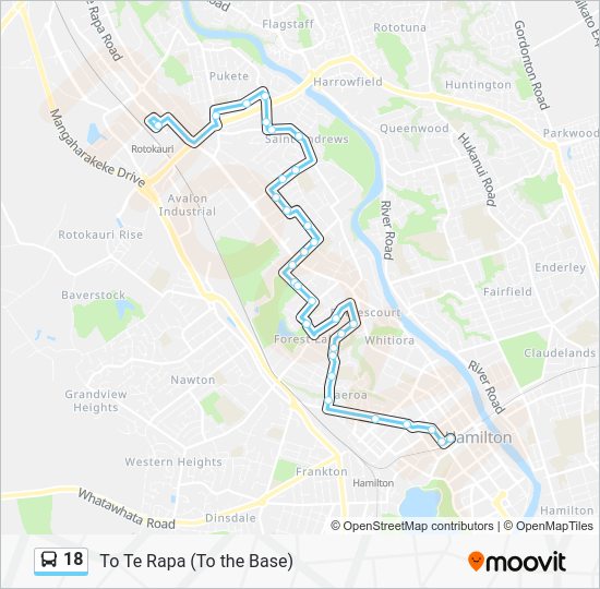 18 Route: Schedules, Stops & Maps - To Te Rapa (To the Base) (Updated)