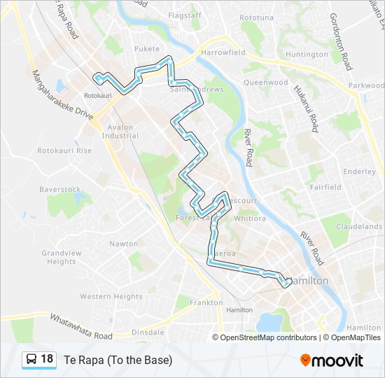 18 Route: Schedules, Stops & Maps - Te Rapa (To the Base) (Updated)