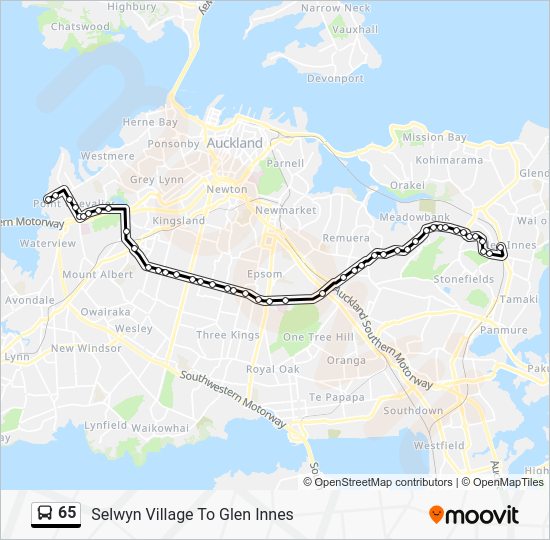 65 Route: Schedules, Stops & Maps - Selwyn Village To Glen Innes (Updated)