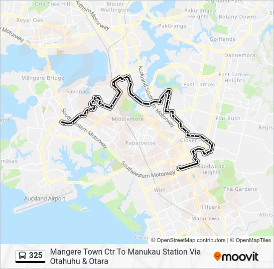 325 Route: Schedules, Stops & Maps - Mangere Town Ctr To Manukau ...