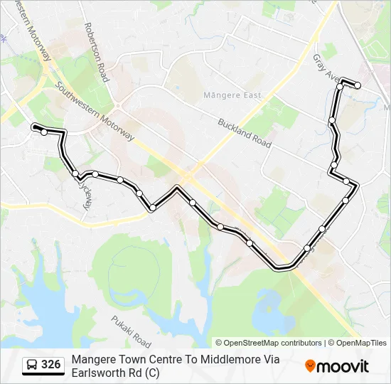 326 Route: Schedules, Stops & Maps - Mangere Town Centre To Middlemore ...